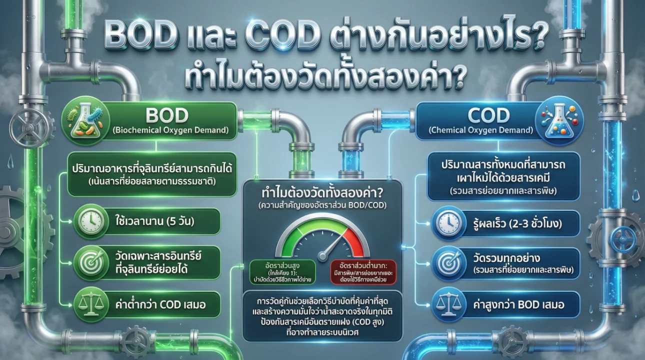 ค่า BOD และ COD คืออะไร ความต่าง มาตรฐานน้ำเสียที่คนทำธุรกิจต้องรู้